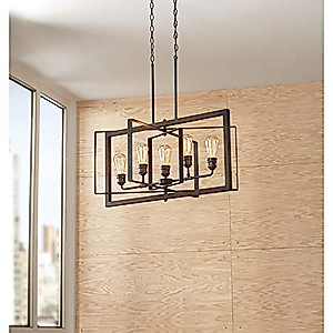 Home Decorators Collection Palermo Grove Collection 5-Light Black Gilded Iron Linear Chandelier