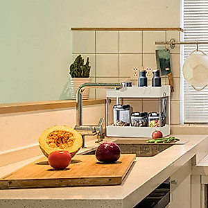 VCNDISU Slim Storage Cart Mobile Shelving Unit for Kitchen Bathroom Study Laundry Narrow Place White