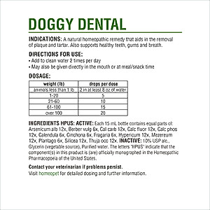 HomeoPet Doggy Dental, Dental Care for Dogs, 15 Milliliters