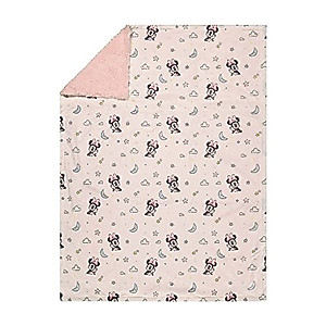 Disney Character Fuzzy Double Sided Mink and Sherpa Baby Blanket, Ultra-Soft and Plush Mink Sherpa Newborn Throw for Infants, Measures 30x40