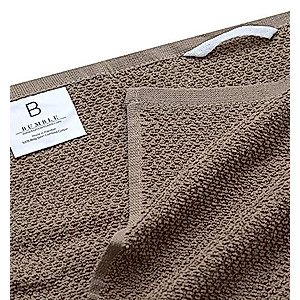 400 GSM Absorbent 6 Pack Cotton Popcorn Stripe Kitchen Towels with Hanging Loop - 16x26 Inches, Tan