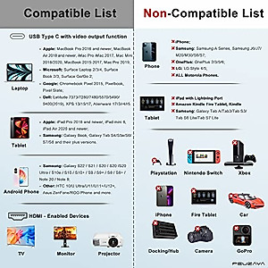 PEUZAVA USB C to HDMI Cable 6ft, Preminum 4K Type C (Thunderbolt 3/4) to HDMI Braided Cord Compatible with MacBook Pro 2020/2019/2018, MacBook Air/iPad Pro 2018, Samsung Galaxy S10/S9, Surface Book 2