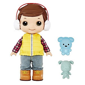 Lilly Tikes Snow Day Tommy Doll with Winter Vest Outfit, White Ear Muffs & Puppy Snow Mold, 12" Tall, Including Accessories, Winter Play- Gift for Kids, Toys for Boys and Girls Age 3 4 5+ Year Old