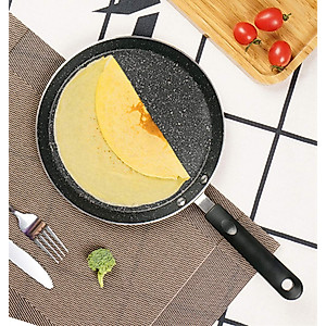 Mokpi Nonstick Skillet Crepe Pan Omelet Pan Pancake Fry Pan Kitchen or Camping Cookware (10-Inch, Black)