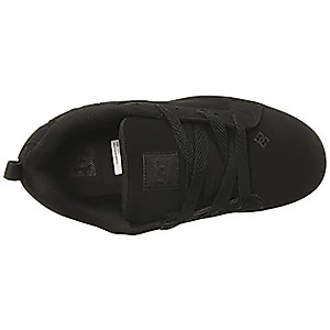 DC Men's Court Graffik Skate Shoe, Black/Black/Black, 12 M US