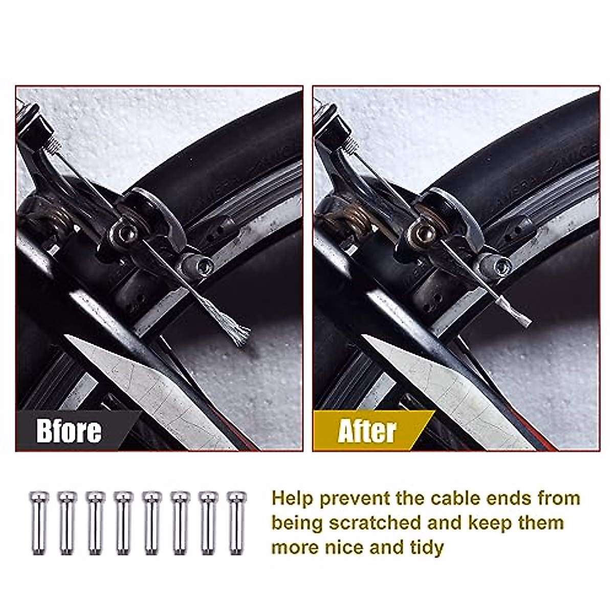 Universal Bicycle Transmission Line Bicycle Shift Derailleur Cable and Brake Cable Kit for Bicycle Mountain Road Bike Repair (Yellow)