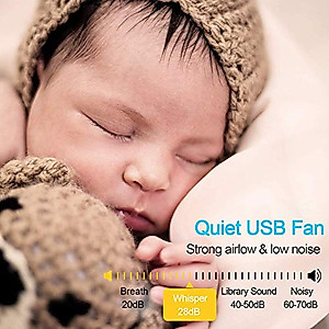 TDONE Stroller Fan Mini Portable Fan USB Personal Fan Long Working Handheld Fan 12pcs LED Camping Fan Batterry Operated Fan Clip on Fan for Stroller Travel (Black)