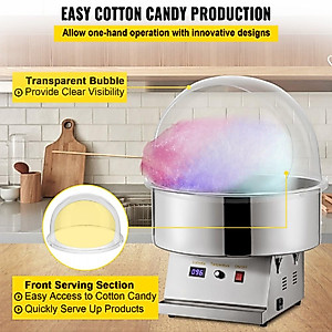Clear Plastic Bubble Shield for Commercial Cotton Candy Machine - 20.5 Inch Cover