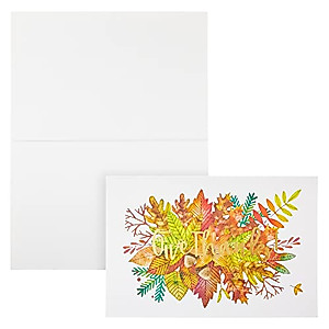 48 Pack Bulk Thanksgiving Greeting Cards and Kraft Envelopes, 6 Fall Designs, Blank Inside (4 x 6 In)