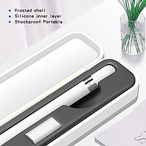 Homelove Carrying Case Compatible with Apple Pencil 1st and 2nd Generation,[Apple Pen Accessories Case] Compact Protective Pencil Case for Apple Pencil 1st/2nd Gen,White with Grey Inner Liner