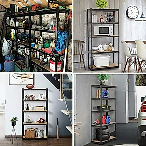 AUTOFU Storage Shelves,5 Tier Adjustable Garage Storage Shelving, Heavy Duty Metal Storage Rack Shelf Unit for Warehouse, 195x100x50cm