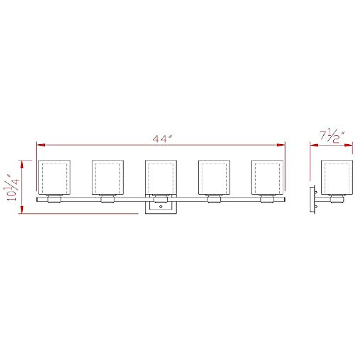 Design House 556175 Oslo 5 Light Vanity Light, Satin Nickel