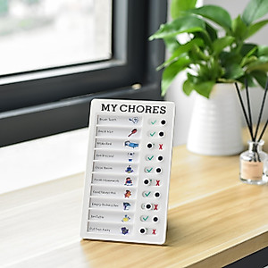 MEMORY FISH 2 Pieces Chore Chart for Multiple Kids,Daily Chore Schedule for 2 Kids，Memo Checklist Plan Board Detachable Plastic for Home Reusable Chore List (to Do List for Kids) 4.7x7.9 Inch