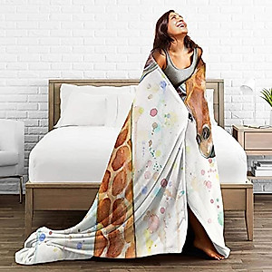 Giraffe Soft Throw Blankets Flannel All Season Warm Giraffe Art Large Blanket for Sofa Living Room Small Bed Blanket 50"X40"