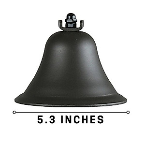 Upstreet Outdoor Bell & Indoor Dinner Bell/Made of Black Large Bell, Cast Iron Bell, Ideal for Wall Mounted Bell, Bracket Mounts Metal Dinner Bell and Hanging Bell for Home, School or Church