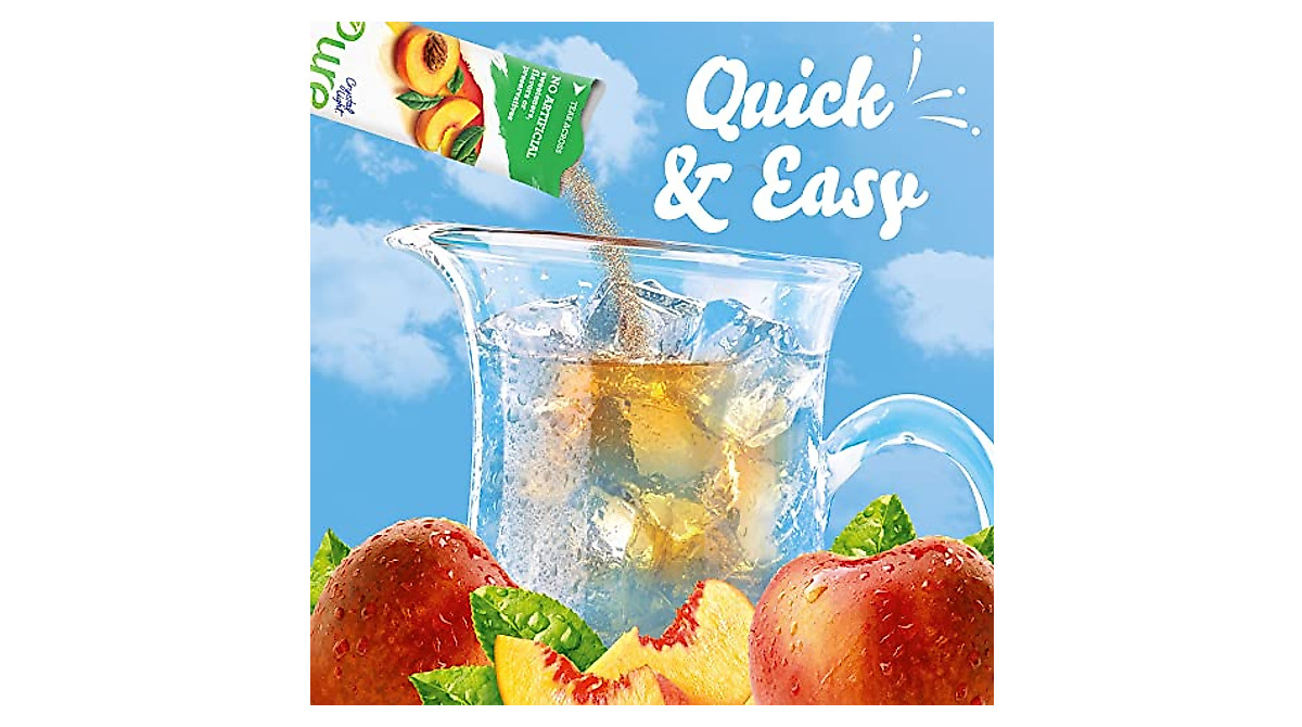 Crystal Light Pure Peach Iced Tea Naturally Flavored Powdered Drink Mix ...