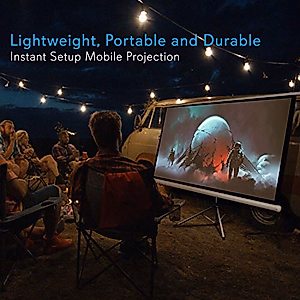 Portable Projector Screen Tripod Stand - Mobile Projection Screen , Lightweight Carry & Durable Easy Pull Assemble System for Schools Meeting Conference Indoor Outdoor Use, 50 Inch - Pyle PRJTP52