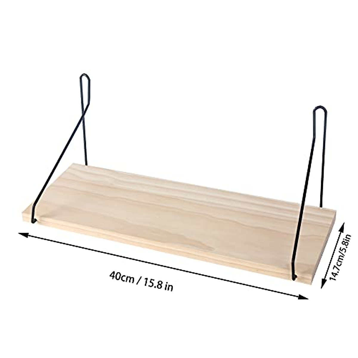 Floating Shelves Decorative Shelves Wooden Wall Mounted Shelf for Bedroom Living Room Kitchen and Office (Natural,15.8 in)