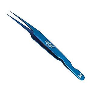 6PCS Eyelash Extension Tweezers Sets Made of Japanese Stainless Steel (Glitter Blue Rexion Pouch)