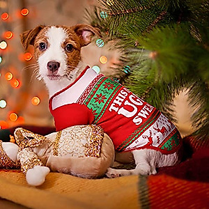 4 Pieces Christmas Dog Shirt Christmas Pet Shirt Soft Breathable Puppy Shirts Printed Pet T-Shirt Pet Clothing Christmas Cosplay Xmas Pet Apparel for Small Dogs and Cats (XS)