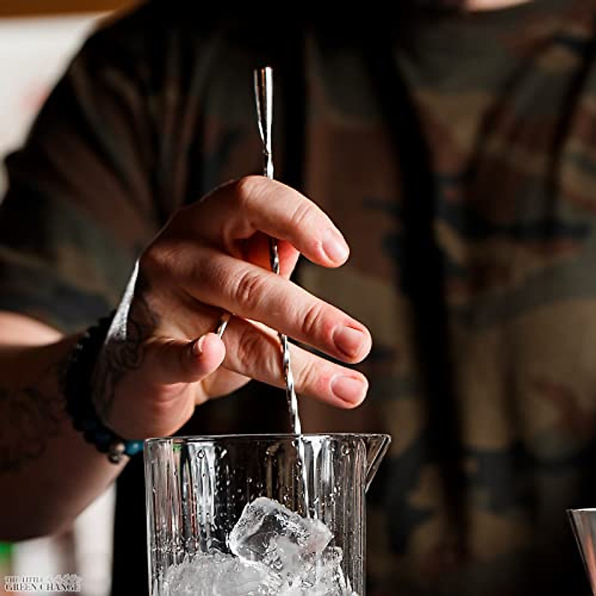 Bar Spoon Cocktail Mixing Spoon - 4Pcs Stainless Steel Long Handle Metal Spoon - 12" Long Stirring Spoon for Bartender, Cocktail Spoon Long Handle