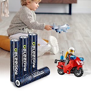 Deleepow Rechargeable Lithium AAA Batteries 1.5V 1200MWH Triple A Batteries 1500 Cycles 4-Pack