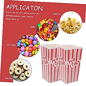 Popcorn Cups Disposable 24 Pcs Popcorn Popcorn Bucket Stripe Paper