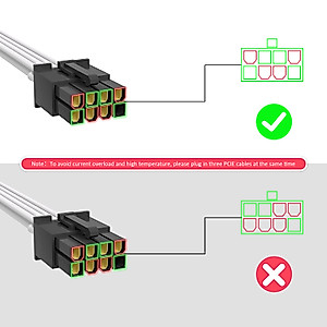 Sirlyr 90 Degree 12VHPWR Connector, 12+4 to 3 * 8 Pin Modular Cable, Sleeved 16 Pin GPU Cable for RTX3090Ti, 4080, 4090 Compatible with Corsair, Great Wall, Thermaltake Power Supply - Black