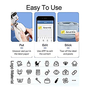 XXXDXDP Multifunction Thermal Label Printer Mini Portable Pocket Thermal Printer for Mobile Phone Home Use Office (Color : Black)