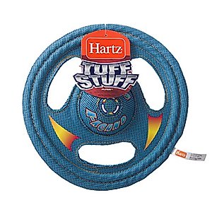 Hartz Tuff Stuff Toss Around Plush Frisbee Flyer Dog Toy - Medium/Large