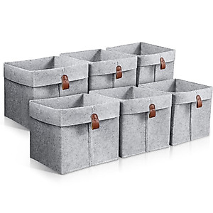 6Pcs Storage Cubes Felt Fabric Cube Storage Bins Cloth Cube Storage Bins 9x9x10inch Felt Storage Cubes 12L Foldable Fabric Storage Baskets Cubby Storage Organizer Cubes for Organizing Clothes Toys