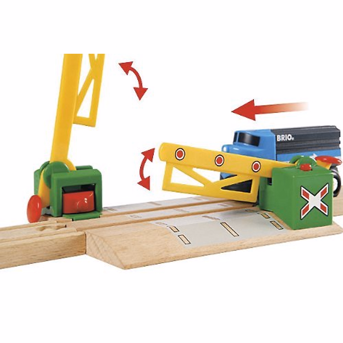BRIO World 33750 - Magnetic Action Crossing | Interactive Wooden Toy Train Accessory | Enhances Hand-Eye Coordination | Compatible with All BRIO Train Sets | Ideal for Kids Ages 3 and Up