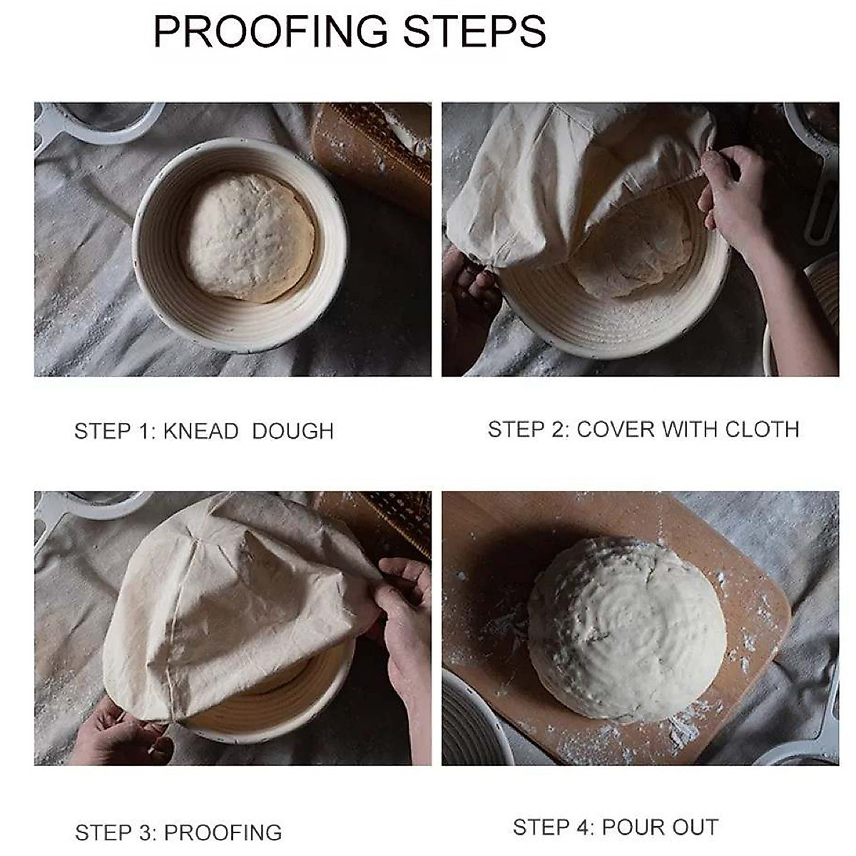 5Rivers Banneton Bread Proofing Basket - Sourdough Proofing Basket - Banneton Proofing Basket Set Of 2 - Bread Making Tools And Supplies - Proofing Baskets For Sourdough Bread Baking - Bread Making