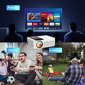 Projector with 5G WiFi and Bluetooth,2023 Upgrade 9000Lumens Full HD 1080P Supported Portable Projector,5.1 Bluetooth Mini Outdoor Movie Projector Compatible with HDMI,USB,AV,Laptop and Smartphone
