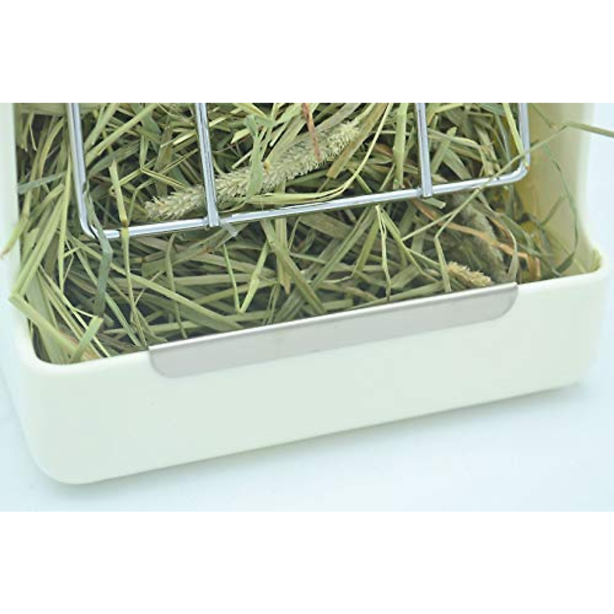 SunshineBio Hay Feeder Less Wasted Hay Rack Manger for Rabbit Guinea Pigs Chinchilla (White,1 Pack)