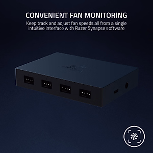 Razer PWM PC Fan Controller: Connects Up to 8 Fans - Custom Fan Curve Profiles - Convenient Fan Monitoring - Thin Profile