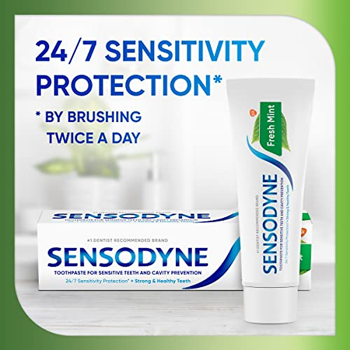 Sensodyne Fresh Mint Sensitive Toothpaste, Cavity Prevention and Sensitive Teeth Treatment - 4 Ounces (Pack of 3)