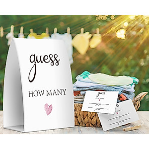 Guess How Many, Bridal Shower Decorations, Bridal Shower Games - One Sign and 50 Cards(MANY021)