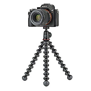 Joby JB01503 GorillaPod 1K Kit. Compact Tripod 1K Stand and Ballhead 1K for Compact Mirrorless Cameras or Devices up to 1k (2.2lbs). Black/Charcoal.