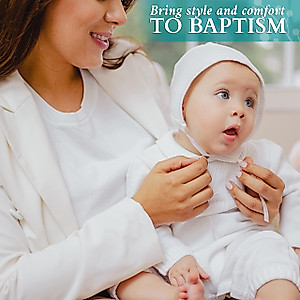 Baptism Outfits for Boys with Bonnet Hat - Christening Outfits for Boys Cross Detail - Baby Boy Baptism Outfit