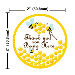 Top label Thank You for Being Here Honey Label,Bumble Bee Baby Shower Favor Stickers,2 Inch 160 Pcs Per Pack