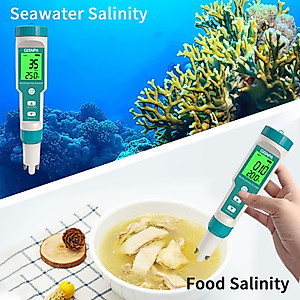 GISNPA 7 in 1 pH/TDS/EC/ORP/S.G/Salinity/Temp Meter with ATC pH Tester, 0.01 Resolution High Accuracy Digital pH Meter, Water Tester for Drinking, Hydroponics, Swimming Pool and Aquarium