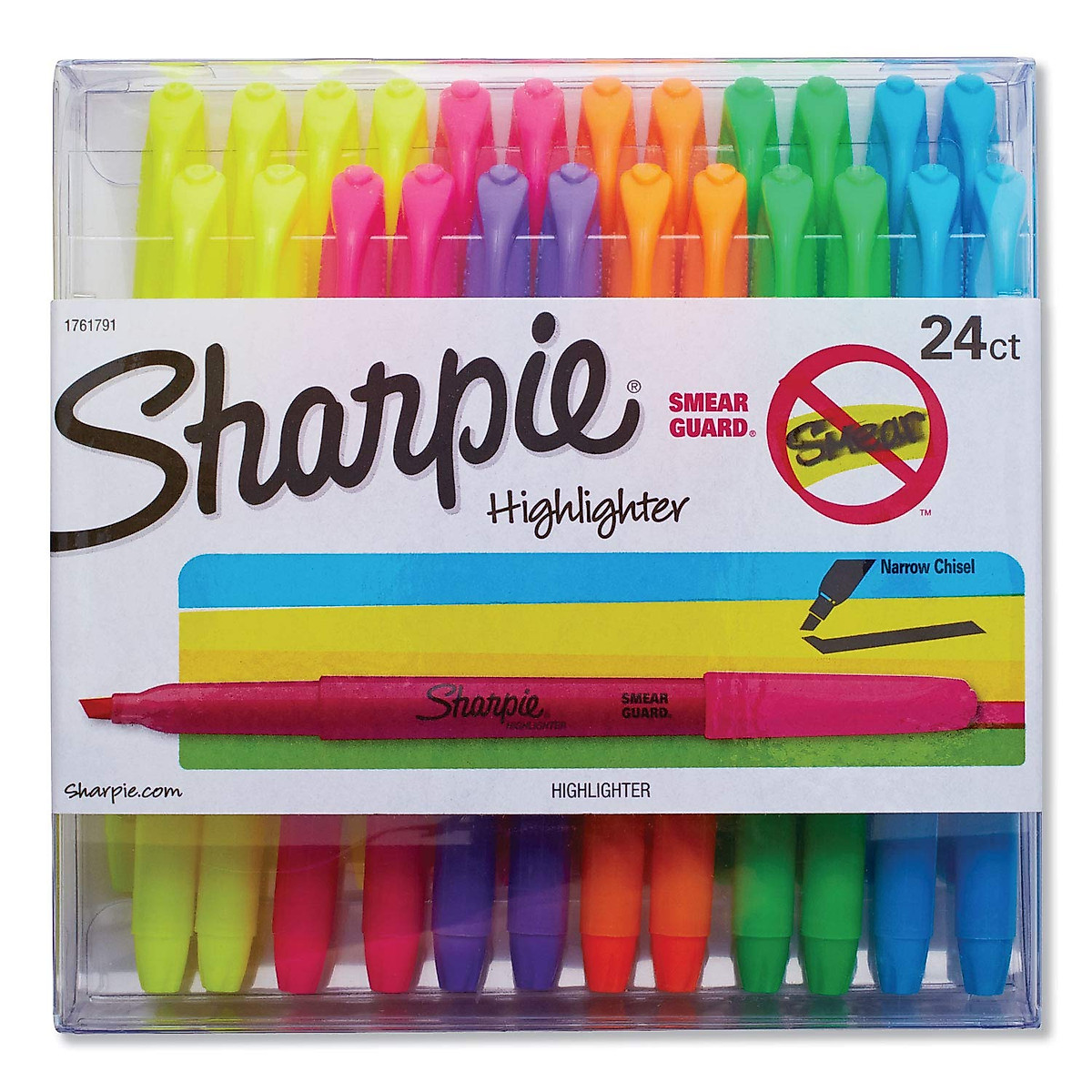SHARPIE Pocket Style Highlighters, Chisel Tip, Assorted Colors, 24 Count