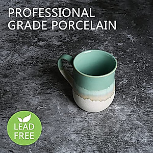Bosmarlin Large Ceramic Coffee Mug, 20 Oz, Big Tea Cup for Office and Home, Dishwasher and Microwave Safe(20 Oz, Mint Green)