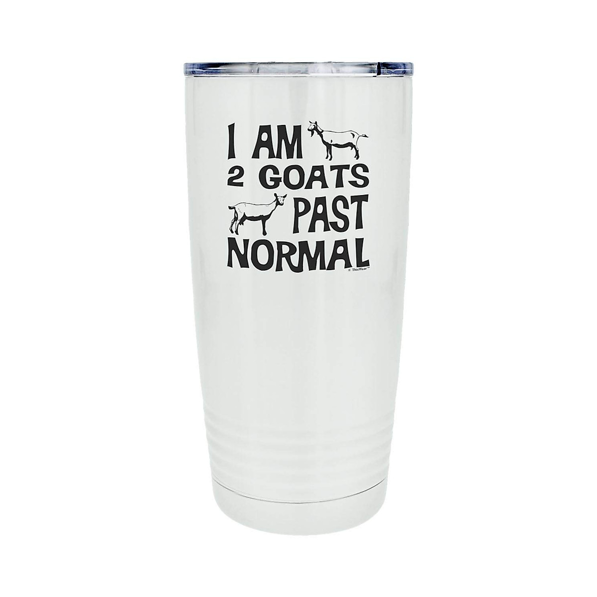 ThisWear Mug For Goat Farmer I Am 2 Goats Past Normal 20oz. Stainless Steel Insulated Travel Mug With Lid White