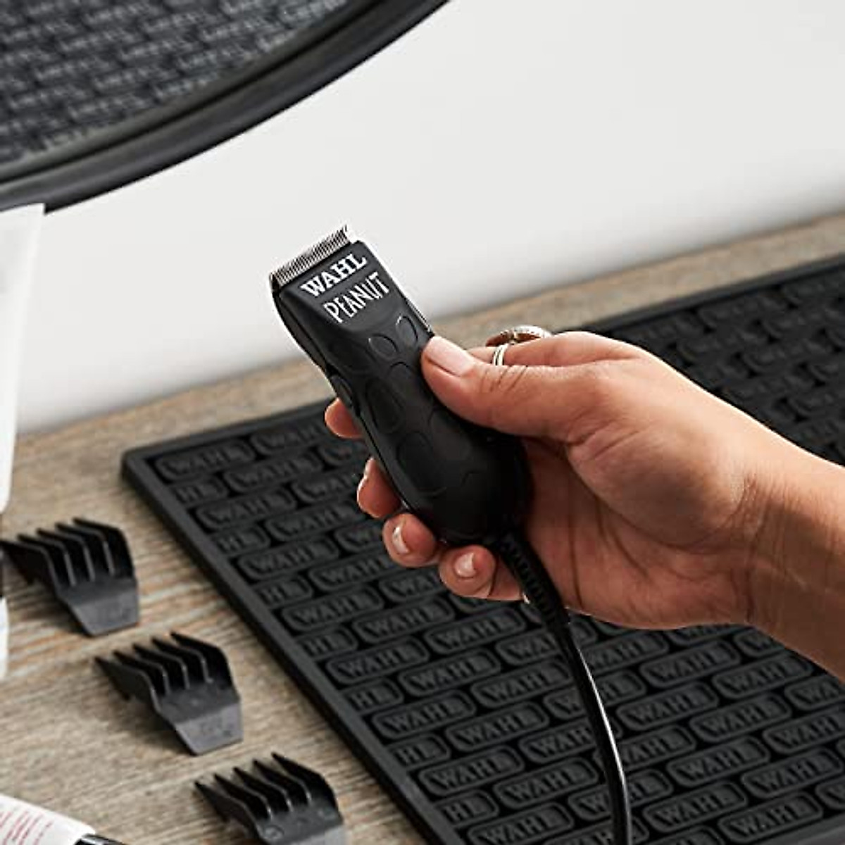 Wahl Professional Black Peanut Hair and Beard Clipper Trimmer with a Powerful Rotary Motor for Professional Barbers and Stylists - Model 8655-200