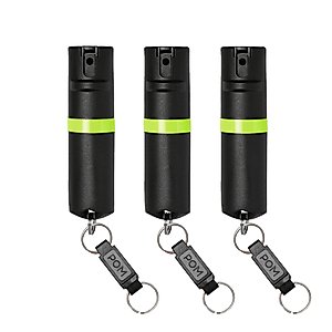 POM Pepper Spray Flip Top Keychain - Maximum Strength OC Spray Self Defenes - 25 Bursts, 10ft Range - Accurate Stream Pattern
