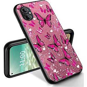 RYUITHDJP for Oneplus Nord N20 5g Phone Case 6.43" Butterflies Girl Design, Phone Case for Oneplus Nord N20 Case TPU Stylish Protective Cover