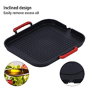 Garden supplies Multi Function Barbecue Plate Portable BBQ Non‑Stick Baking Tray for Home Restaurant Outdoor(RvSky)