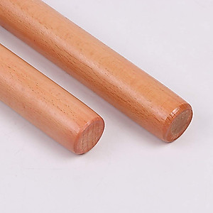 ccHuDE 2 Pcs Solid Wood Rolling Pin Hand Dumpling Rolling Pin Wooden Pizza Roll Pin Dough Roller Baking Tool
